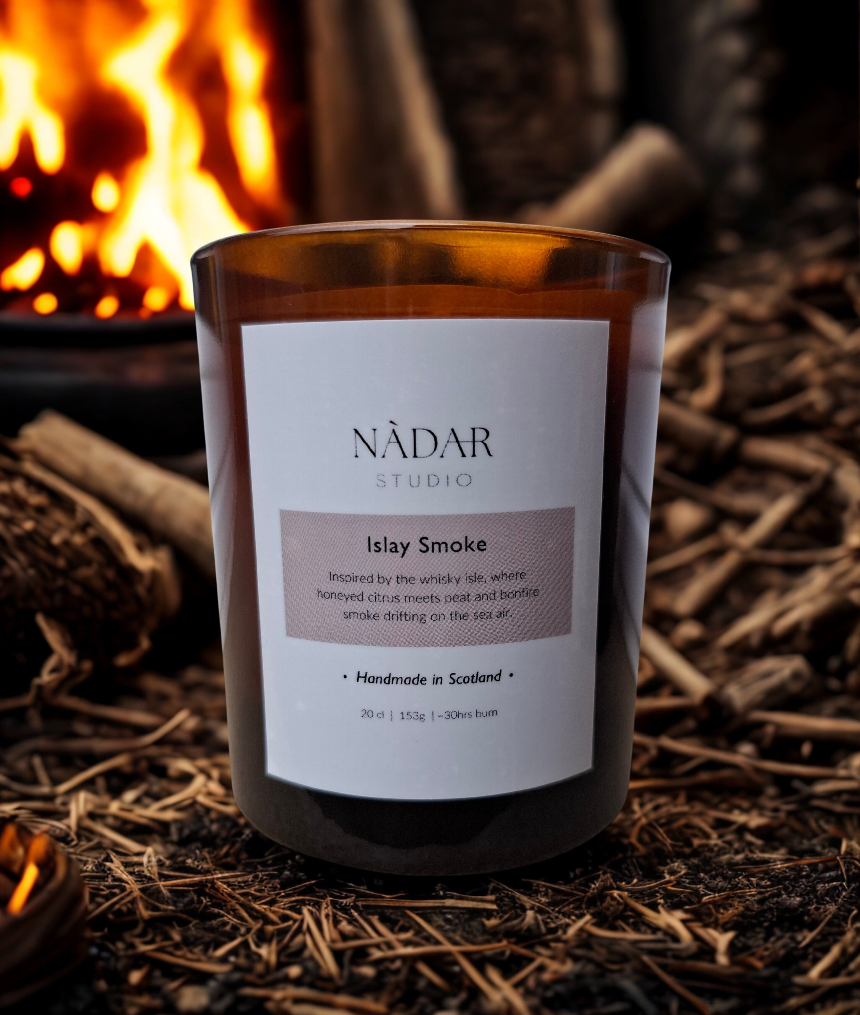 Islay Smoke Candle — Peat Fire & Sea Air | Nàdar Studio